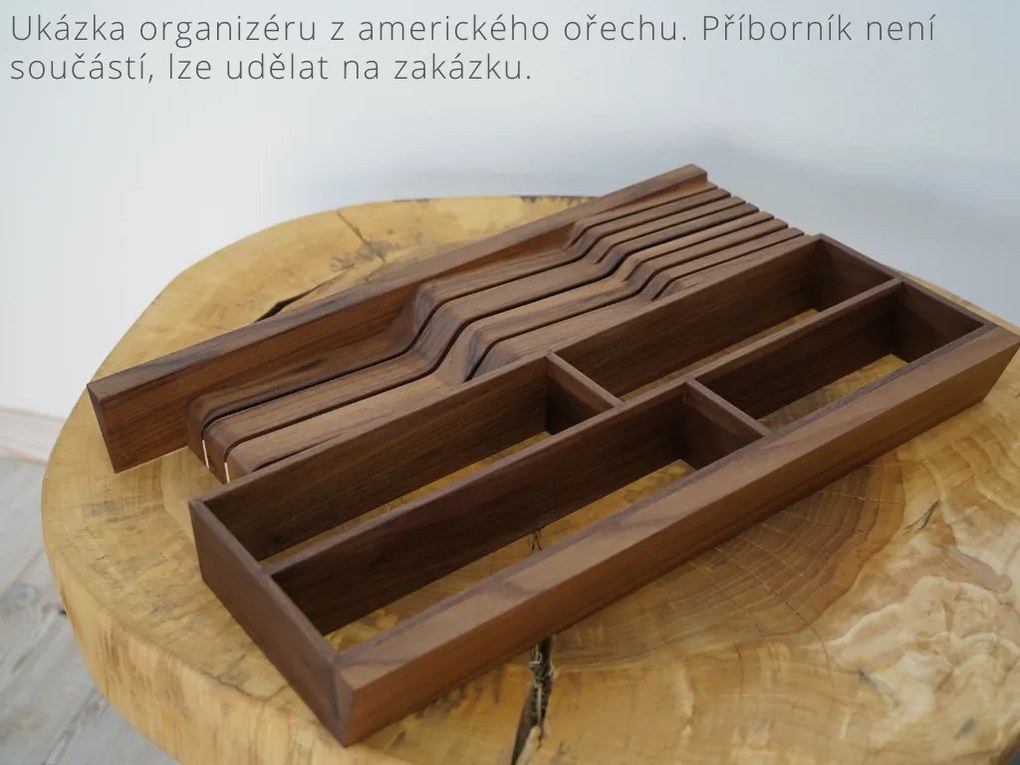 Dřevěný Organizér na Nože Materiál + díly: Dub 6 dílný