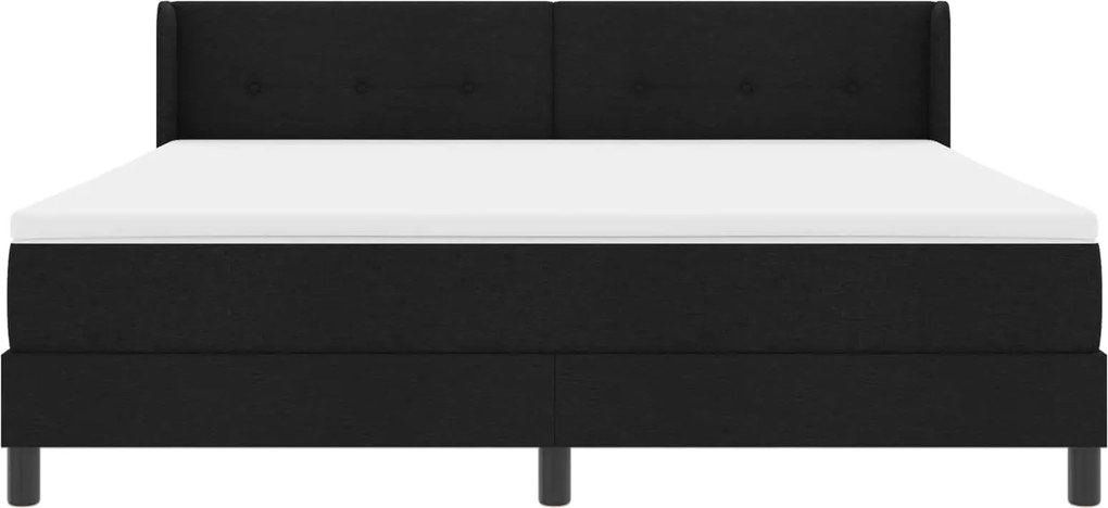 Postel s boxspringem s čelo Černý 200 x 180 cm textil 3341120