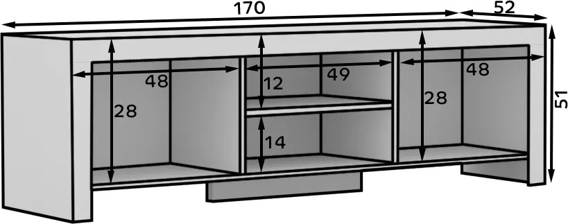 ADRK Furniture TV skříňka 2D CESIRO