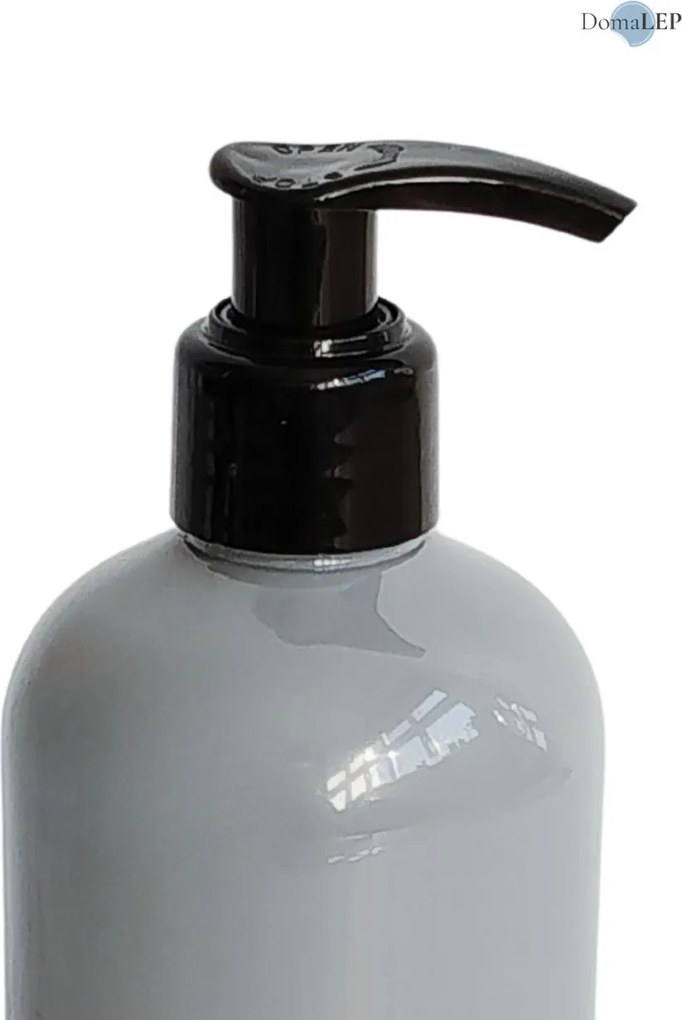 Dávkovač na mýdlo 300 ml šedý s černou pumpičkou BELA