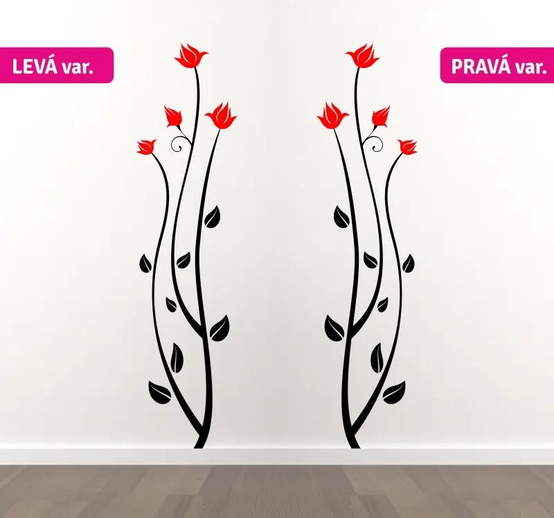 WALLVINIL Samolepky na zeď - Pnoucí růže Barva: Béžová, Velikost: 120x30 cm, Pravá / Levá: LEVÁ (rostlina je nakloněna doleva)
