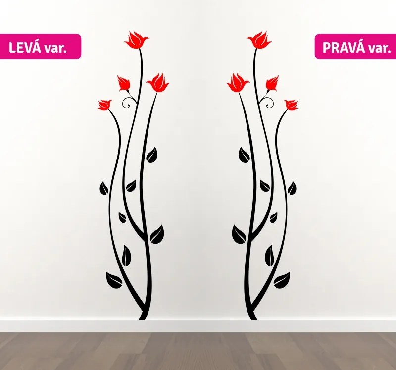 WALLVINIL Samolepky na zeď - Pnoucí růže Barva: Béžová, Velikost: 160x40 cm, Pravá / Levá: LEVÁ (rostlina je nakloněna doleva)