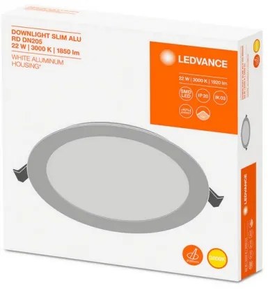 LED podhledové svítidlo LEDVANCE Slim Value 205mm 22W/3000K teplá bílá
