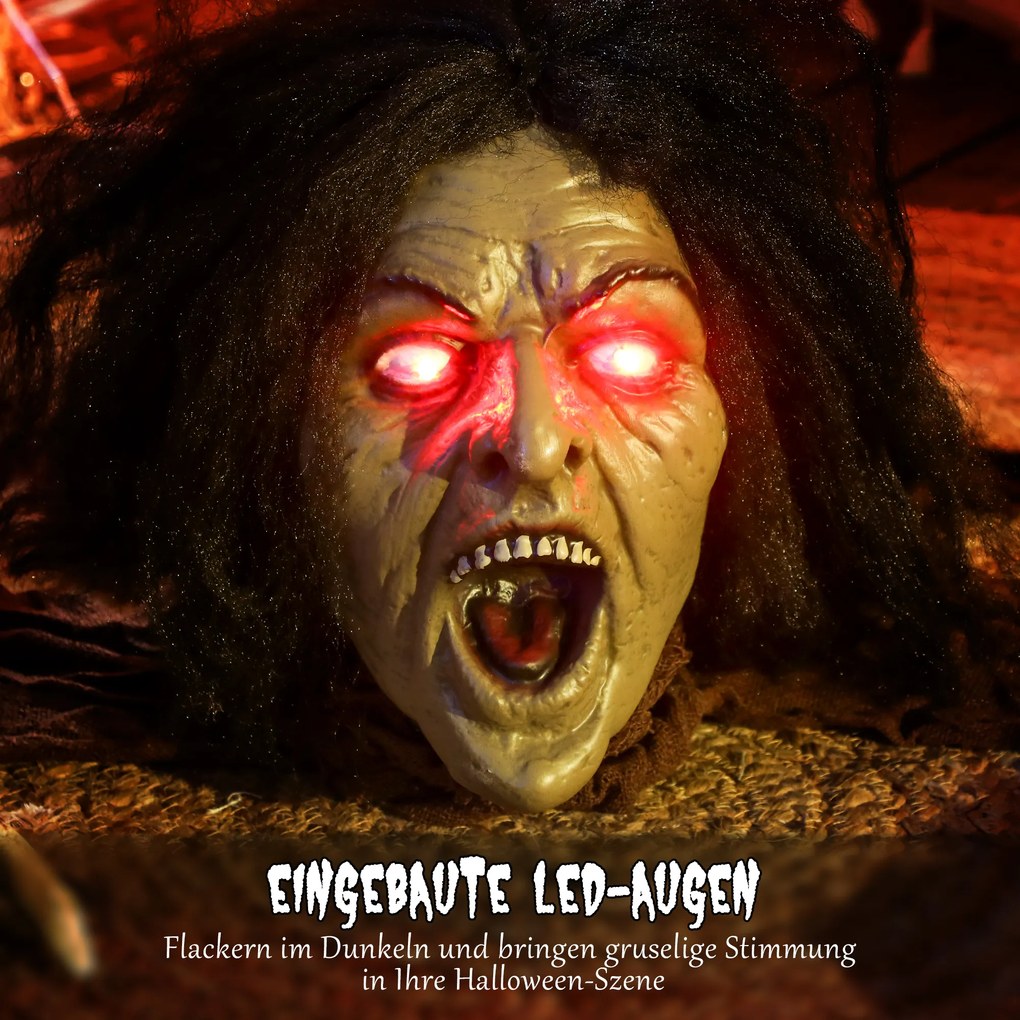 Outsunny Plazící se zombie dekorace na Halloween, zvuky, světla, na baterie