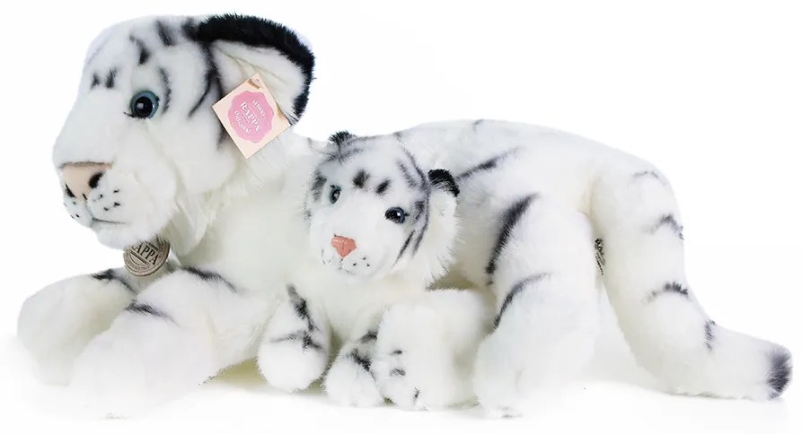 Rappa Plyšový bílý tygr s mládětem, 38 cm