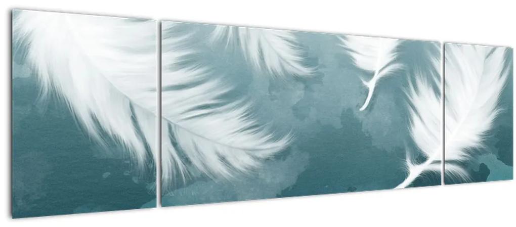 Obraz - Bílá peříčka (170x50 cm)