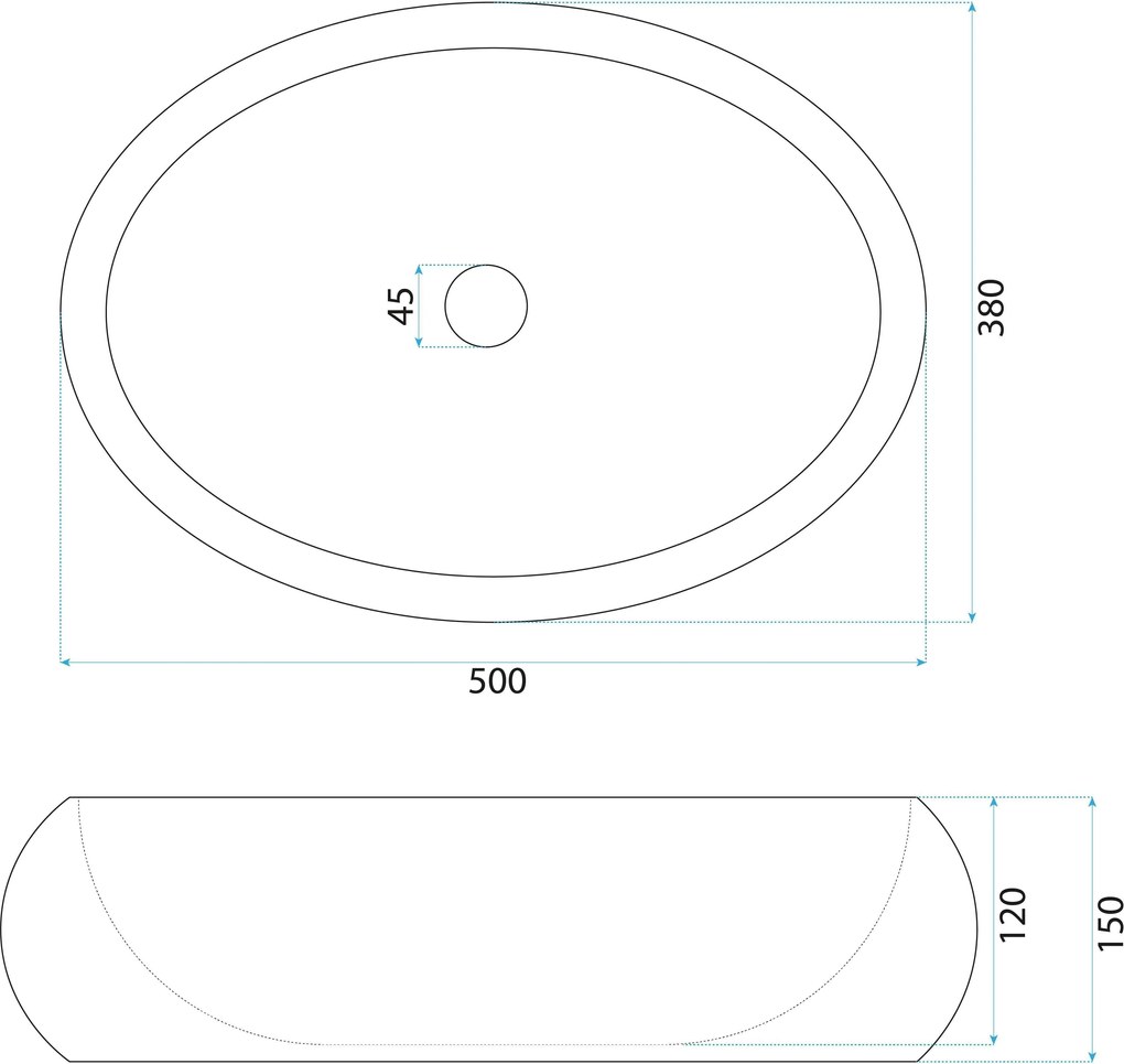 Rea Mika Warm, umyvadlo na desku 500x380x150 mm, béžová-imitace kamene, REA-U7347