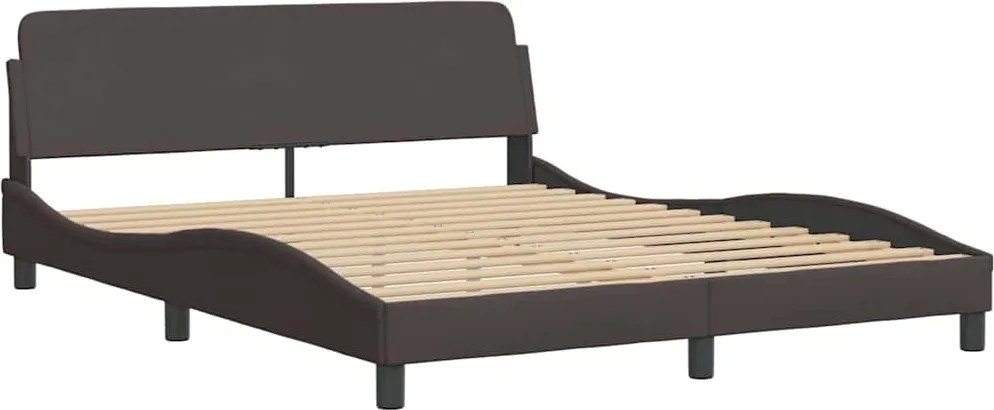 Rám postele bez matrace Hanko tmavě hnědý 160 x 200 cm textil 3310471