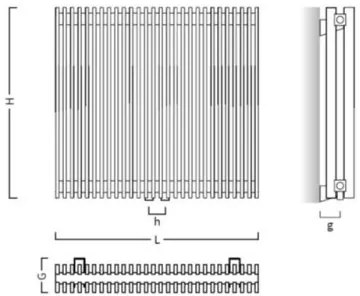 Instalprojekt Koupelnový radiátor AFRO NEW X Barva radiátoru - Skupina barev [1], Rozměr radiátoru - 625 × 1600 mm, výkon 2128 W RADAFRX6016.