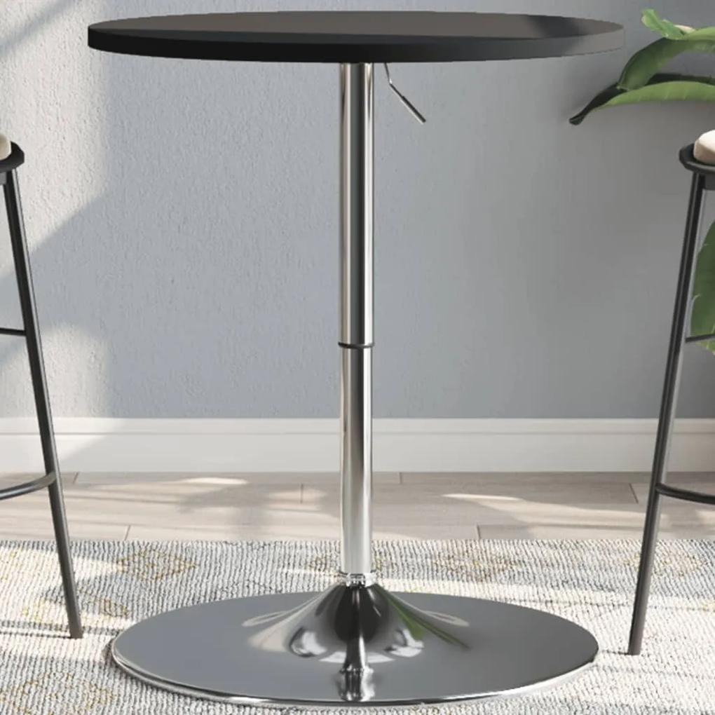 Barový stůl černý 60x60x90 cm kompozitní dřevo chromovaná ocel - Default Title