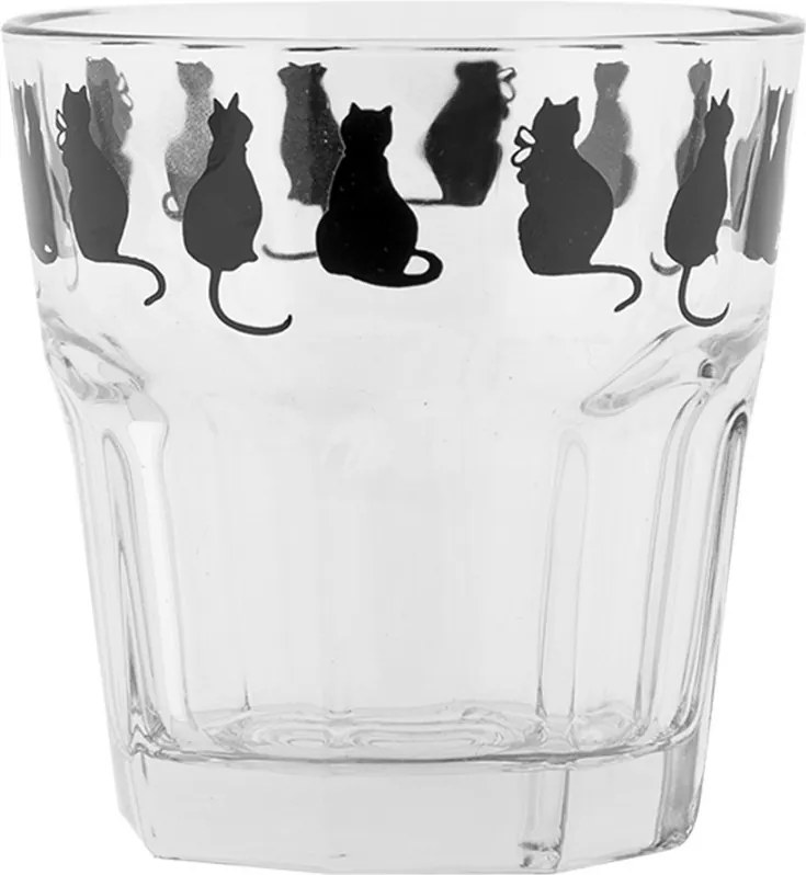 Sklenička na vodu s kočkami a srdíčkem Dog&Cat - Ø 8*8 cm / 200 ml