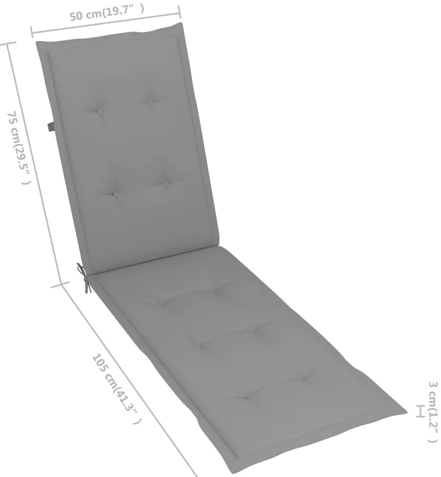 vidaXL Marketos Zahradní křeslo s podnožkou a poduškou masivní akácie