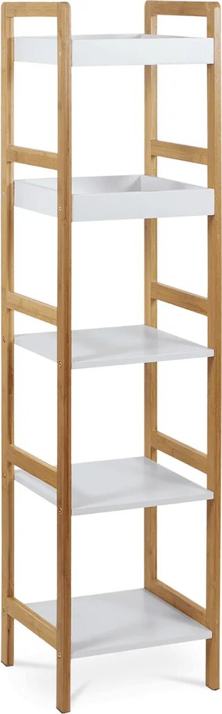 Regál, masiv, bílá, DR-013-5