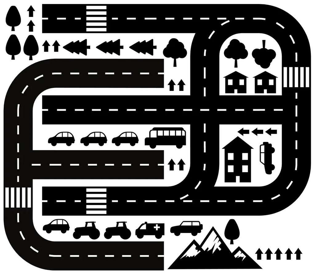 Dětská samolepka na podlahu AUTODRÁHA
