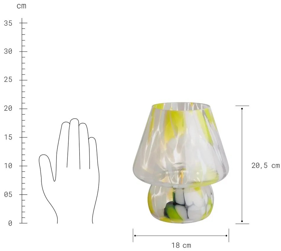 Butlers MISS MARBLE LED Lampa 20,5 cm - žlutá/růžová
