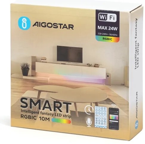 Aigostar - LED RGBIC Stmívatelný pásek 10 m LED/24W/24V + DO Wi-Fi