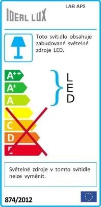 LED Venkovní nástěnné svítidlo Ideal Lux Lab AP2 antracite 161556 antracitové IP44