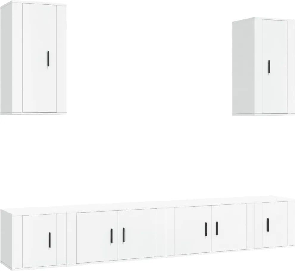 6dílný set TV skříněk bílý kompozitní dřevo 3188686