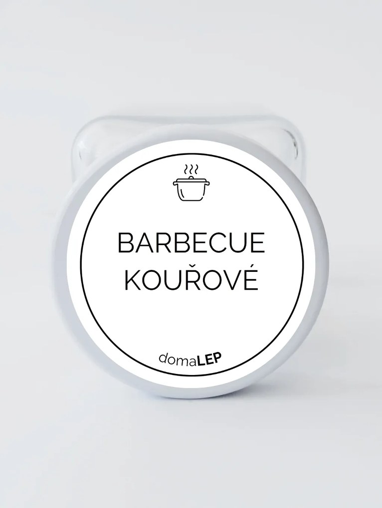 Samolepka na kořenky BARBECUE KOUŘOVÉ bílá 5 cm základní písmo