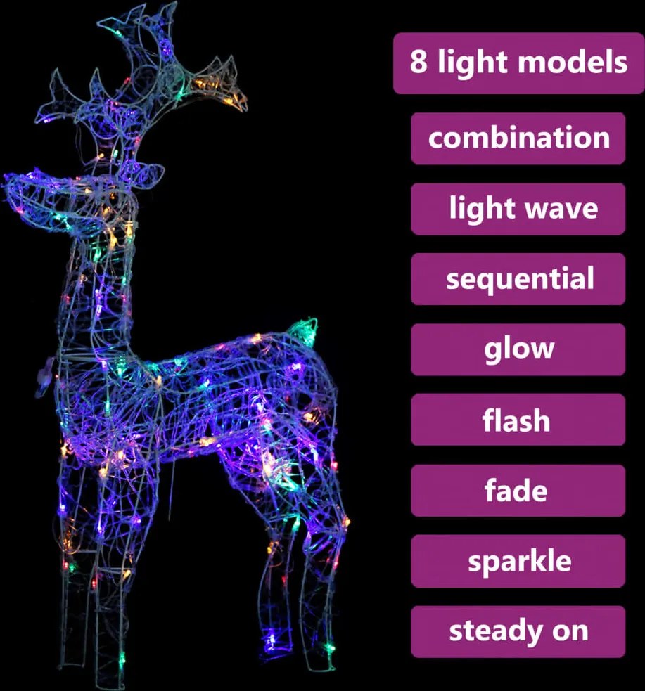 vidaXL Sob vánoční dekorace 90 LED diod 60 x 16 x 100 cm akryl [329780] Barva: Teplá bílá