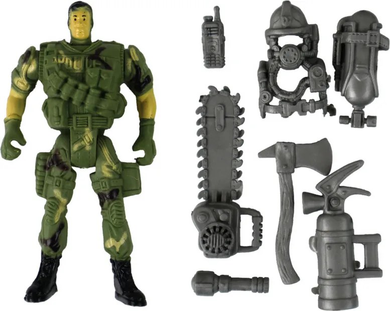 LEAN Toys Vojenská sada: vrtulník, bojové vozidlo, věž a voják