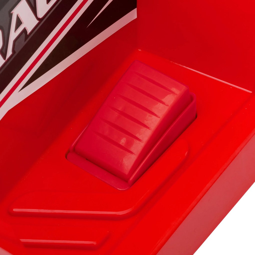 HOMCOM Prodám elektrickou čtyřkolku, s přívěsem, rychlost vpřed a vzad, oděruvzdorná kola, kovová, pro 1,5-3 roky, nosnost 25 kg, červená