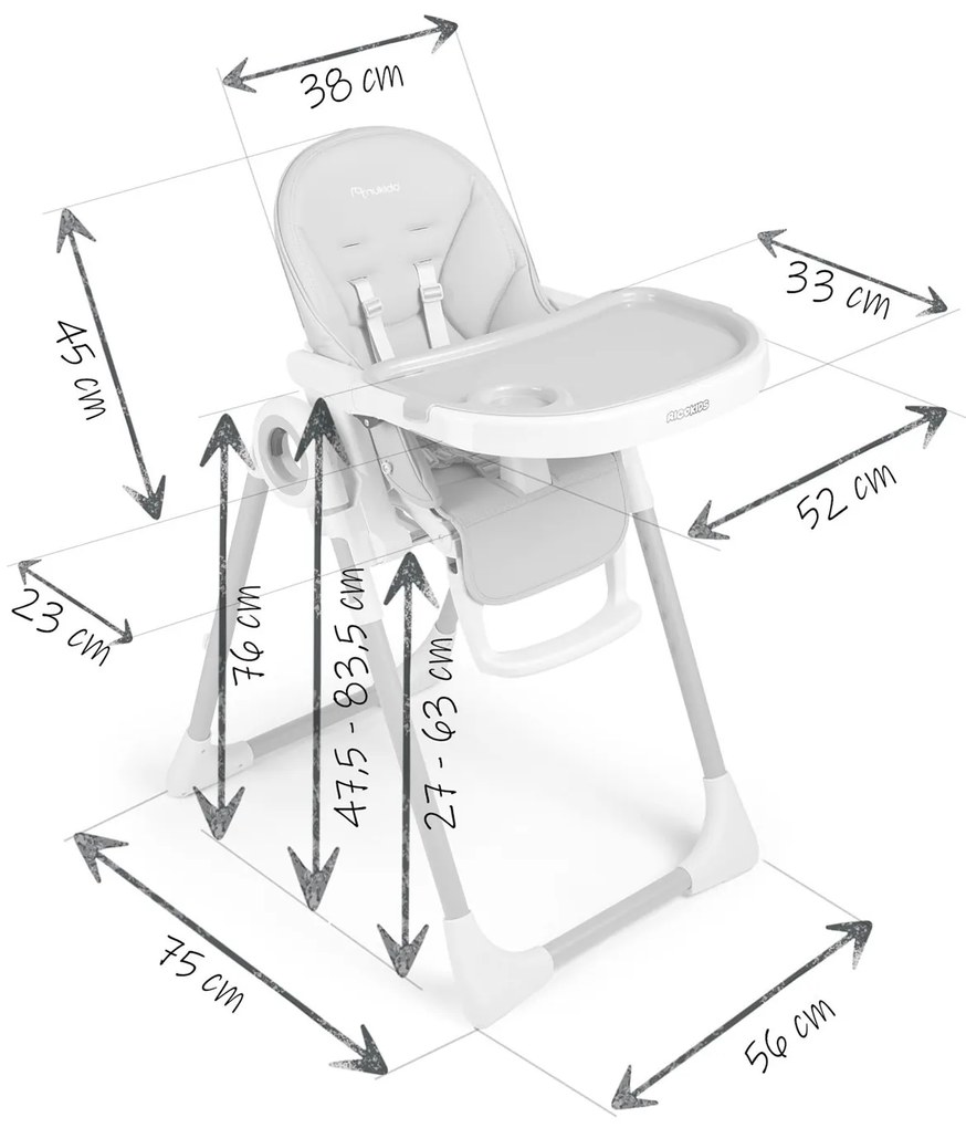 Nukido Kojicí židle se stolem, denní lůžko Belo šedá