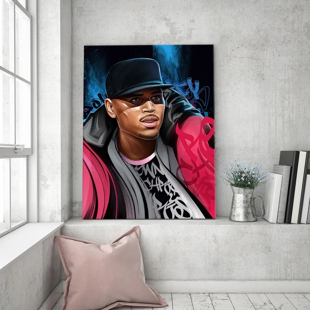 Gario Obraz na plátně Portrét Chrise Browna - Dmitry Belov Rozměry: 40 x 60 cm