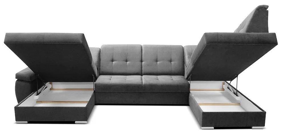 Sedací souprava ZEUS | 180x375x162 cm | PRAVÁ | s funkcí RELAX | rozkládací + 2x úložný prostor | VÝBĚR TKANIN
