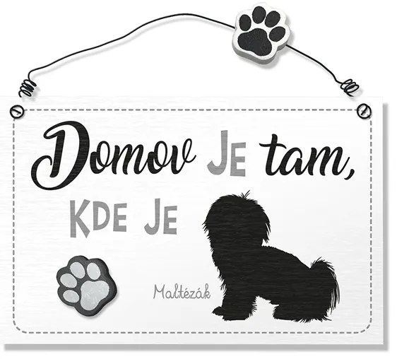HAFani Dekorace cedule se psem Maltézák