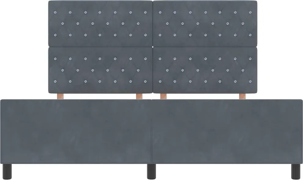 Postel s boxspringem s čelo Tmavě šedá 180 x 200 cm samet 3344892