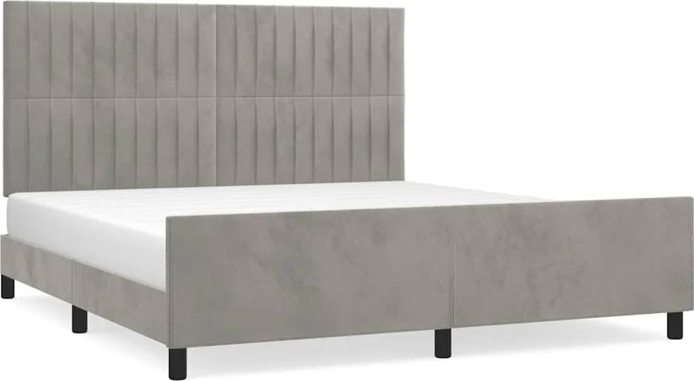 Rám postele s čelem světle šedý 180x200 cm samet 3125891