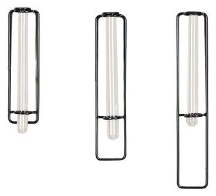 SADA 3x Nástěnná dekorace na květiny 20/25/30 cm černá