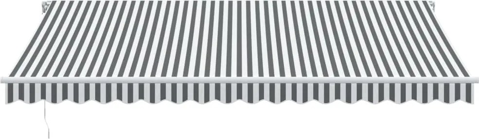 Ručně zatahovací markýza antracitová a bílá 450 x 350 cm 3215796