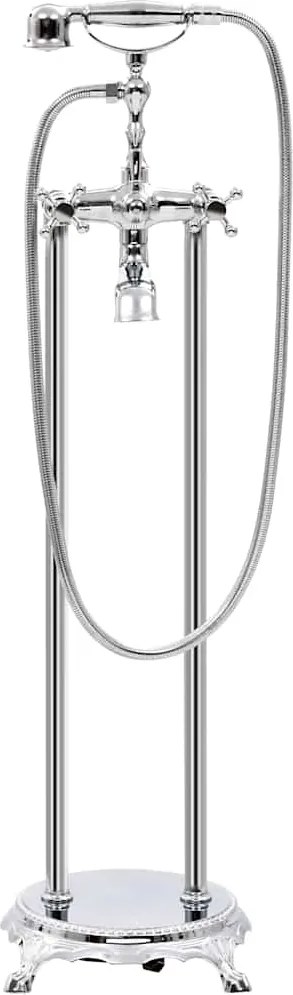 Volně stojící vanová baterie nerezová ocel 99,5 cm stříbrná 145093