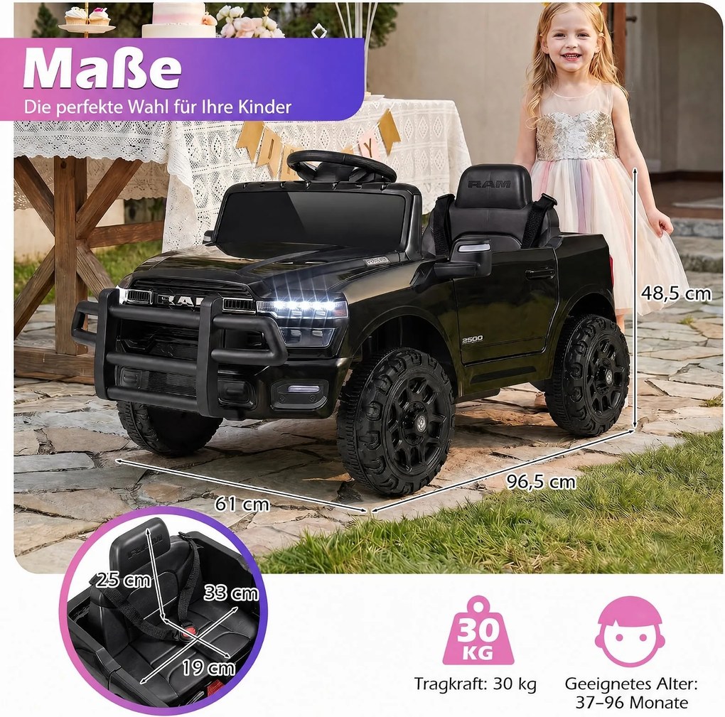 Costway 12 V dětské elektrické autíčko RAM 3500 s 2 25 W motory pro děti od 3