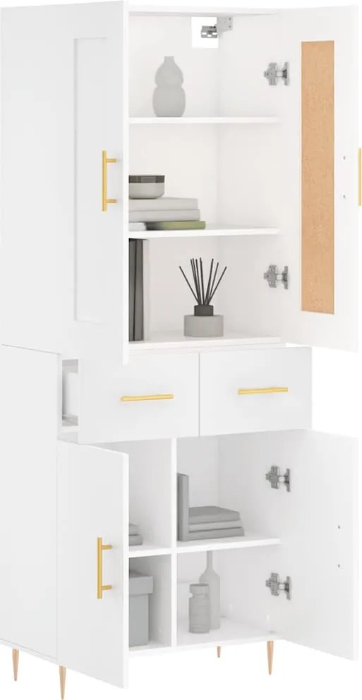 Skříň highboard bílá 69,5 x 34 x 180 cm kompozitní dřevo 3199865