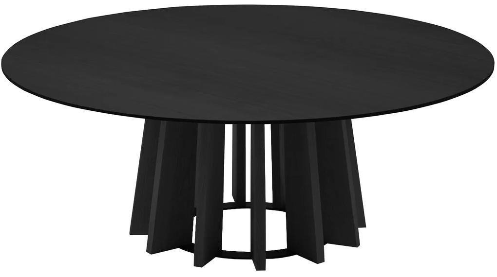 OnaDnes -20% Černý dubový kulatý konferenční stolek Micadoni Mojave 140 cm
