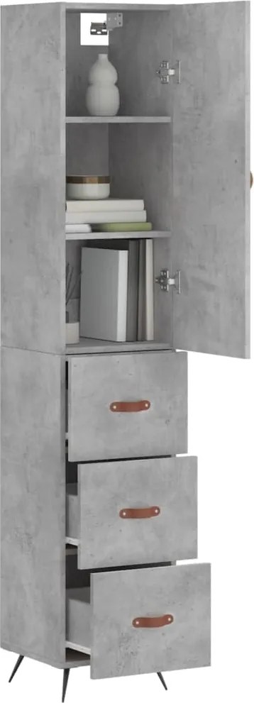 Skříň highboard betonově šedá 34,5x34x180 cm kompozitní dřevo 3198829