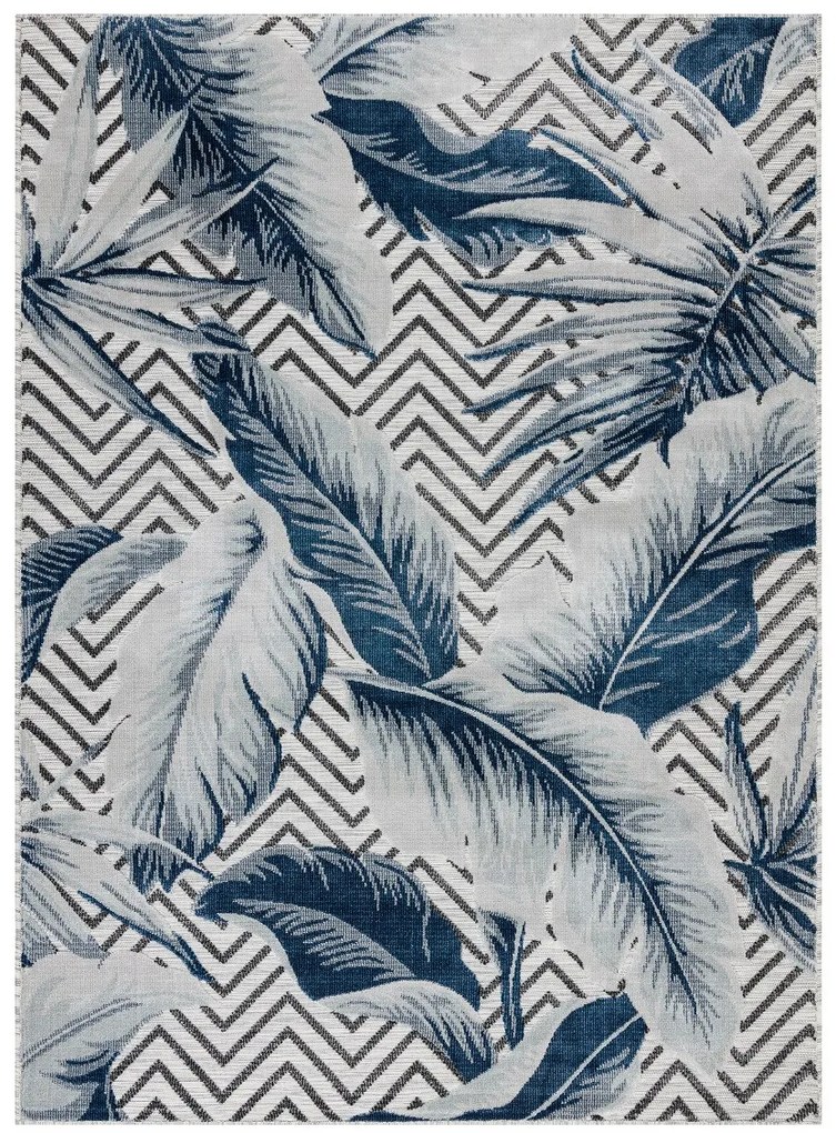 Dywany Łuszczów, Kusový koberec Botanic 65242 Feathers grey – na ven i na doma, 176x270, modrá, chodba / předsíň