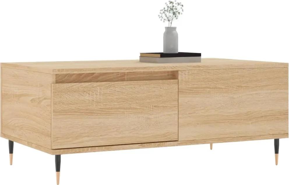 vidaXL Konferenční stolek 90 x 50 x 36,5 cm kompozitní dřevo [830799] Barva: bílá s vysokým leskem