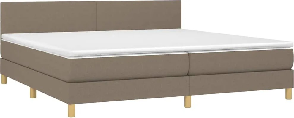 Box spring postel s matrací a LED taupe 200x200 cm textil 3133585
