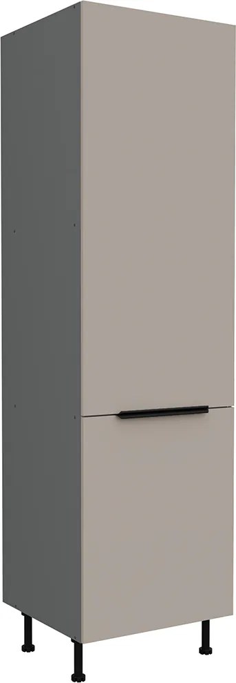 ARIA ta | vysoká skříňka 60 DK-215 2F potravinová s policemi | 60 cm | ANTI FINGERPRINT povrch | antracit/béžová