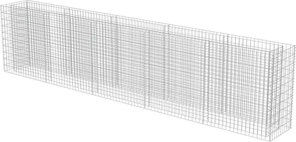 Gabionový vyvýšený záhon pozinkovaná ocel 450 x 50 x 100 cm 143564