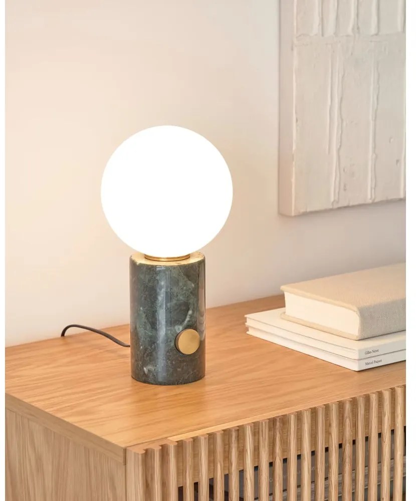 Zelená stolní lampa se skleněným stínidlem (výška 29 cm) Lonela – Kave Home