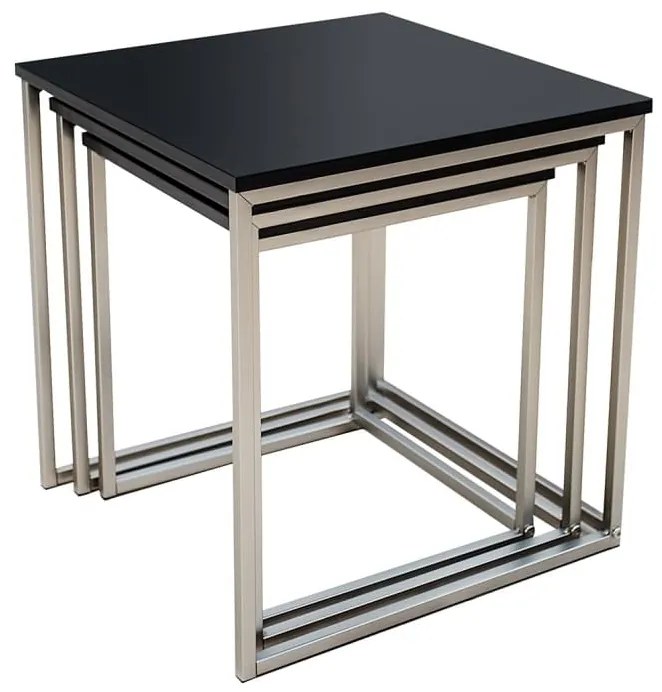 INV Odkládací stolek DESTIN Set 3ks černá