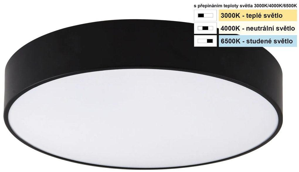 TOP LIGHT Světlo stropní Petal 40C CCT, Černá