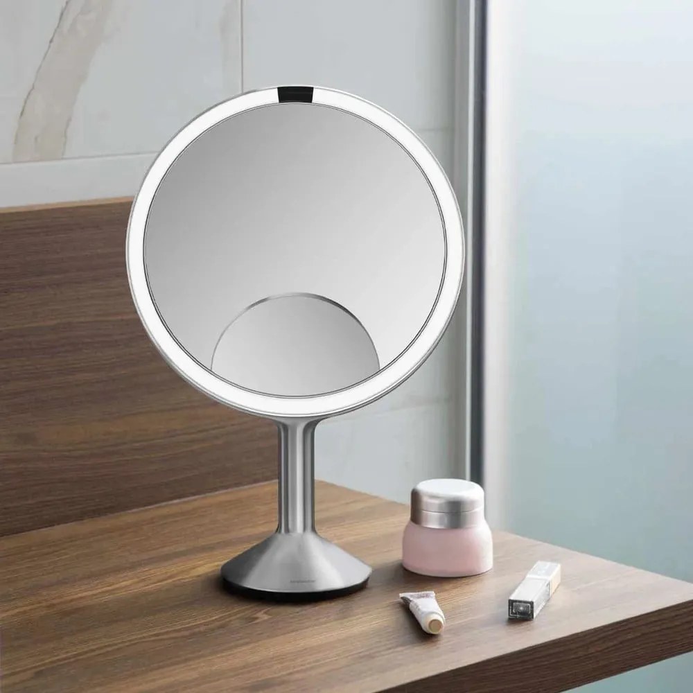 Kosmetické zvětšovací zrcadlo s osvětlením (5x) ø 25 cm Sensor Trio Max – simplehuman