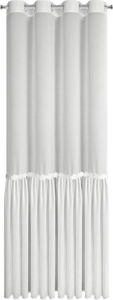 VÁNOČNÍ ZÁCLONA NA KROUŽCÍCH FLAKE 140X250 CM BÍLÁ