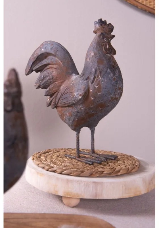 Dekorace hnědého kohouta – 19x9x24 cm
